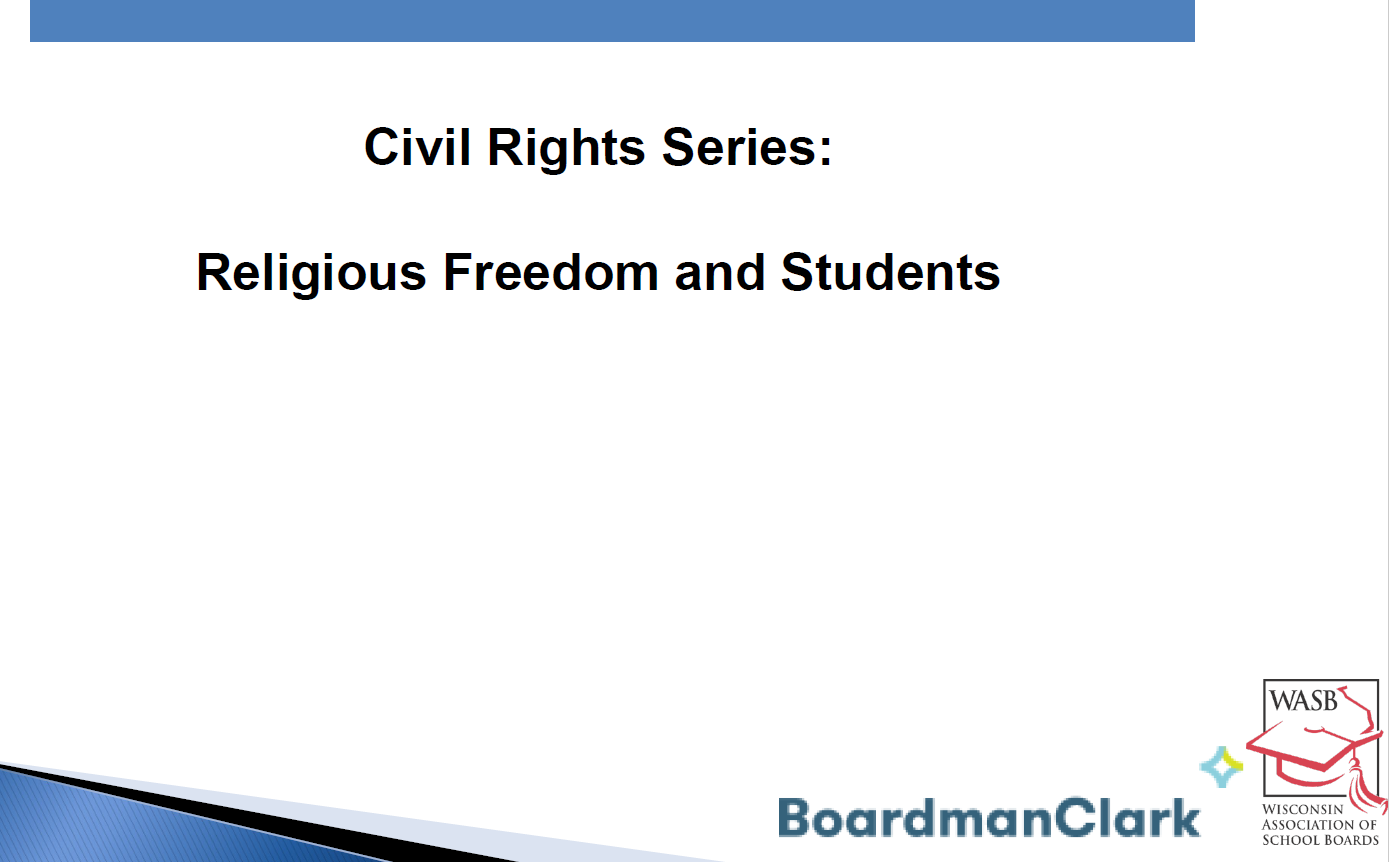Civil Rights Series Religious Freedom Title | Wisconsin Association of ...