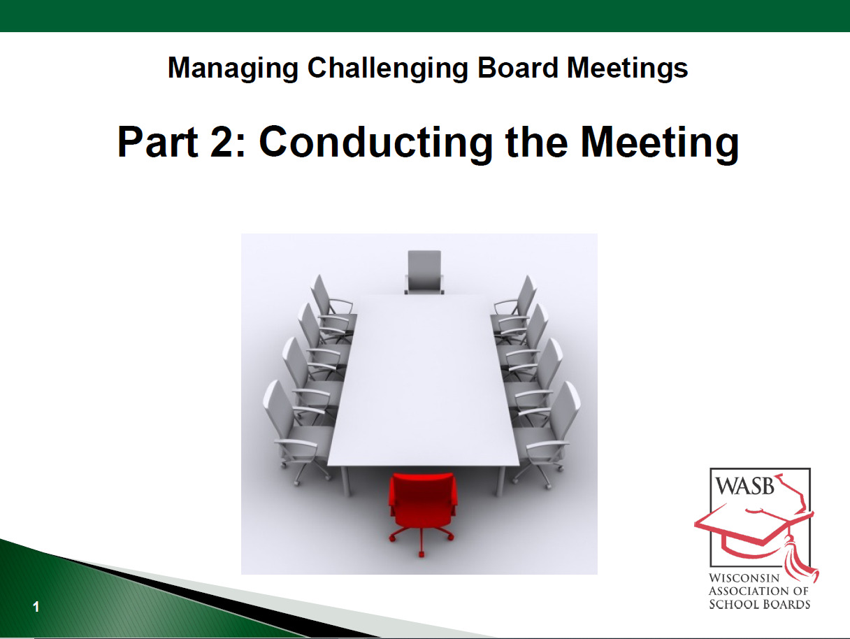 Challenging Board Meetings Part 2 Presentation Image | Wisconsin ...
