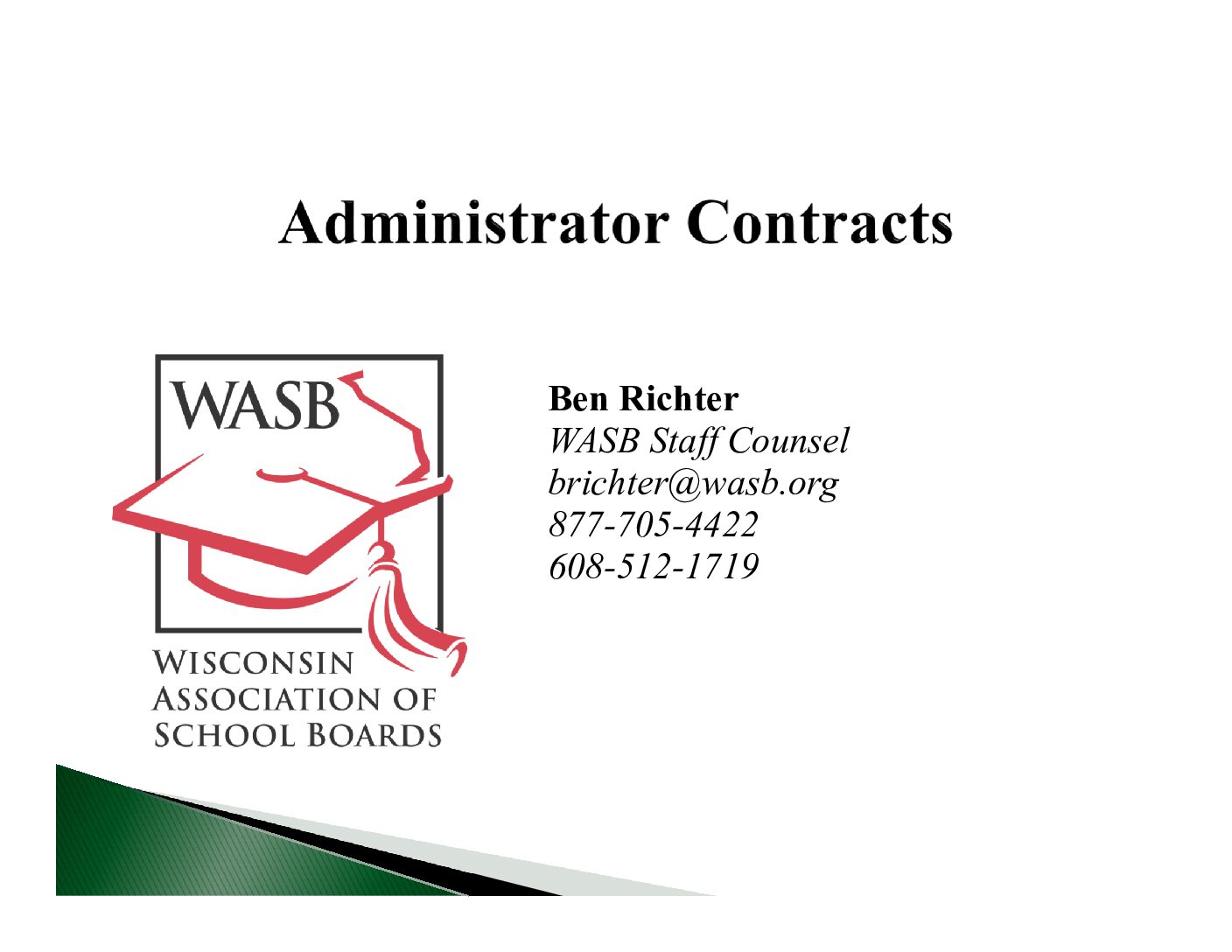 Administrator Contracts 2019 | Wisconsin Association of School Boards