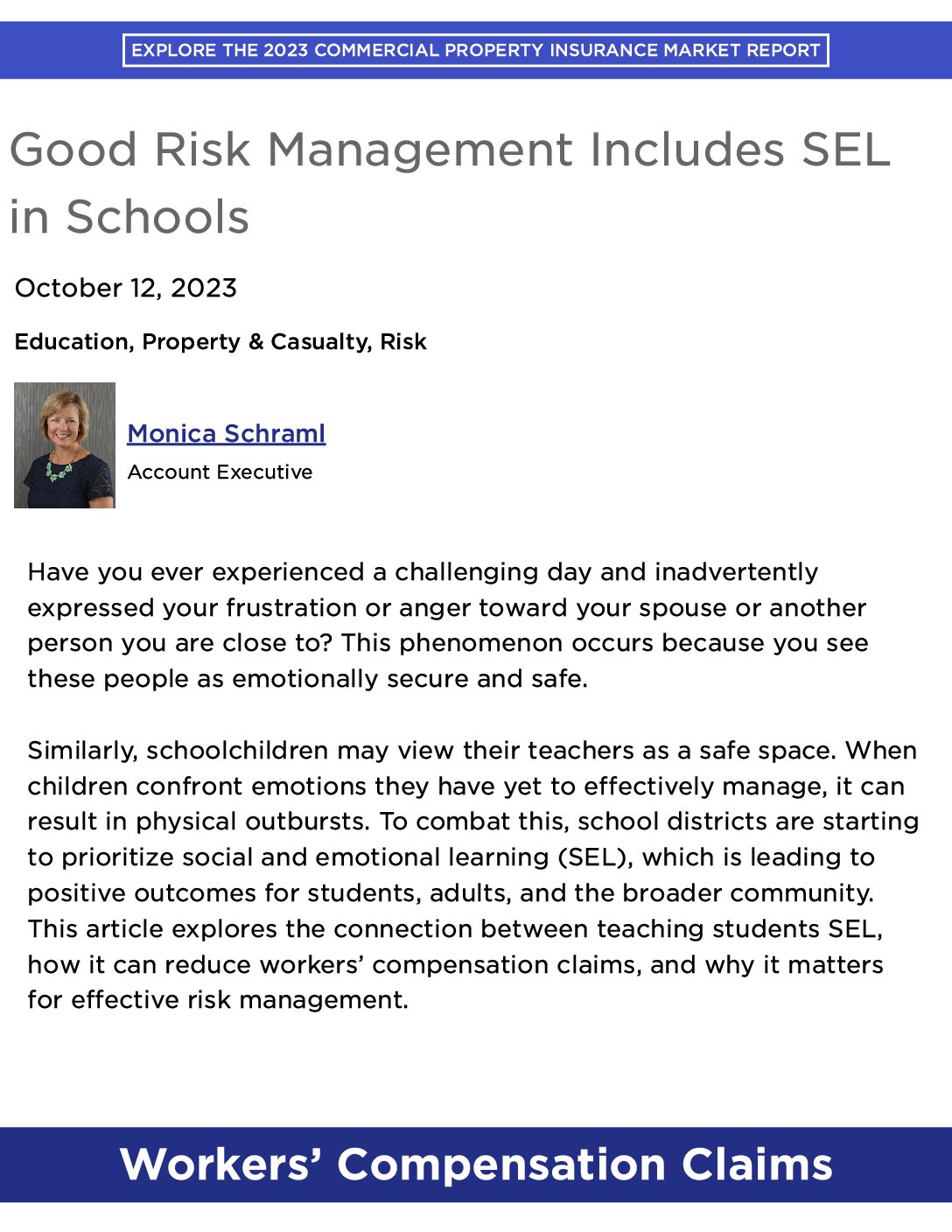 Good Risk Management Includes SEL In Schools M3 Insurance 2023 ...