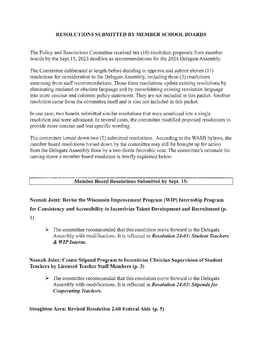 2024 Submitted Resolutions Packet Final Updated With Page Numbers ...