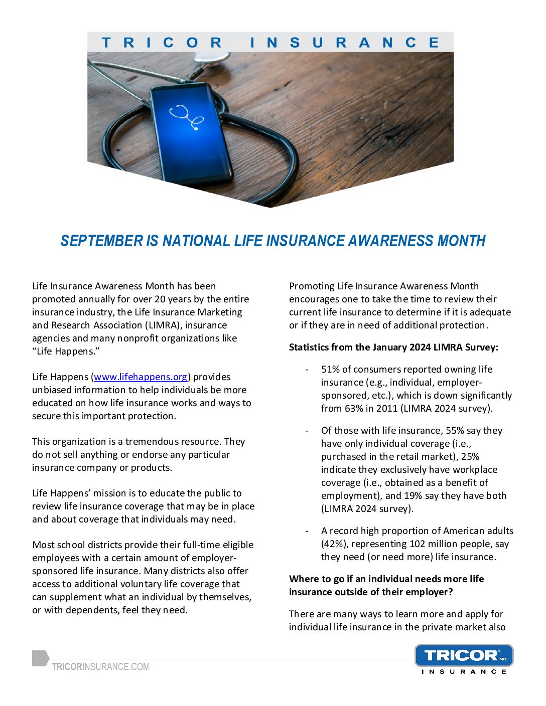 Life Insurance Awareness TRICOR Sept 2024 | Wisconsin Association of ...