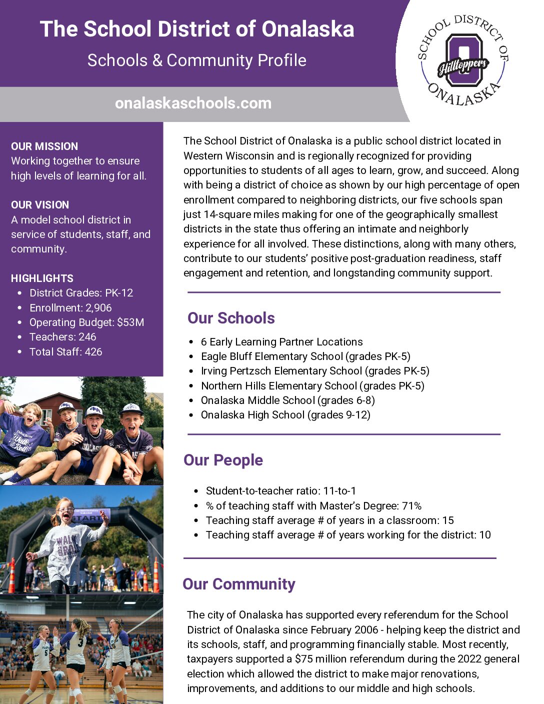 Onalaska Brochure 2025 | Wisconsin Association of School Boards