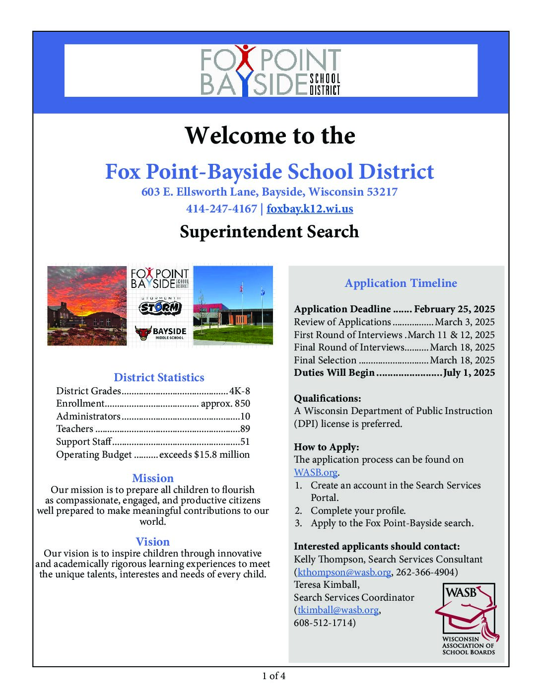 Fox Point Bayside Brochure 2025 | Wisconsin Association of School Boards
