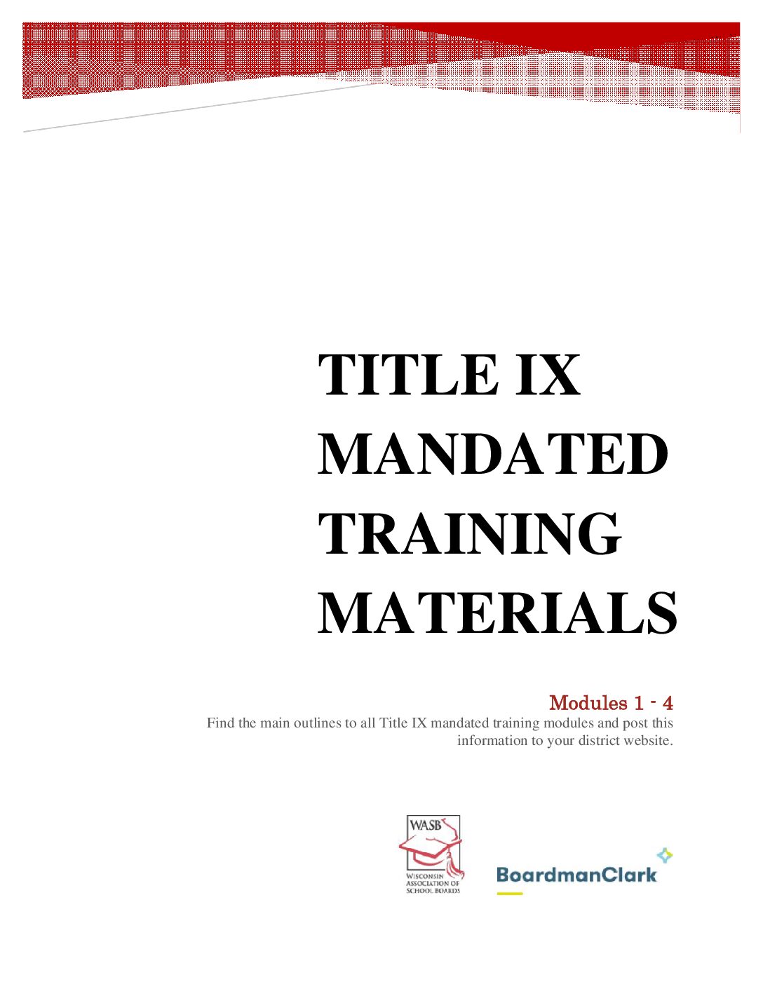Title IX Mandated Training Materials | Wisconsin Association of School ...