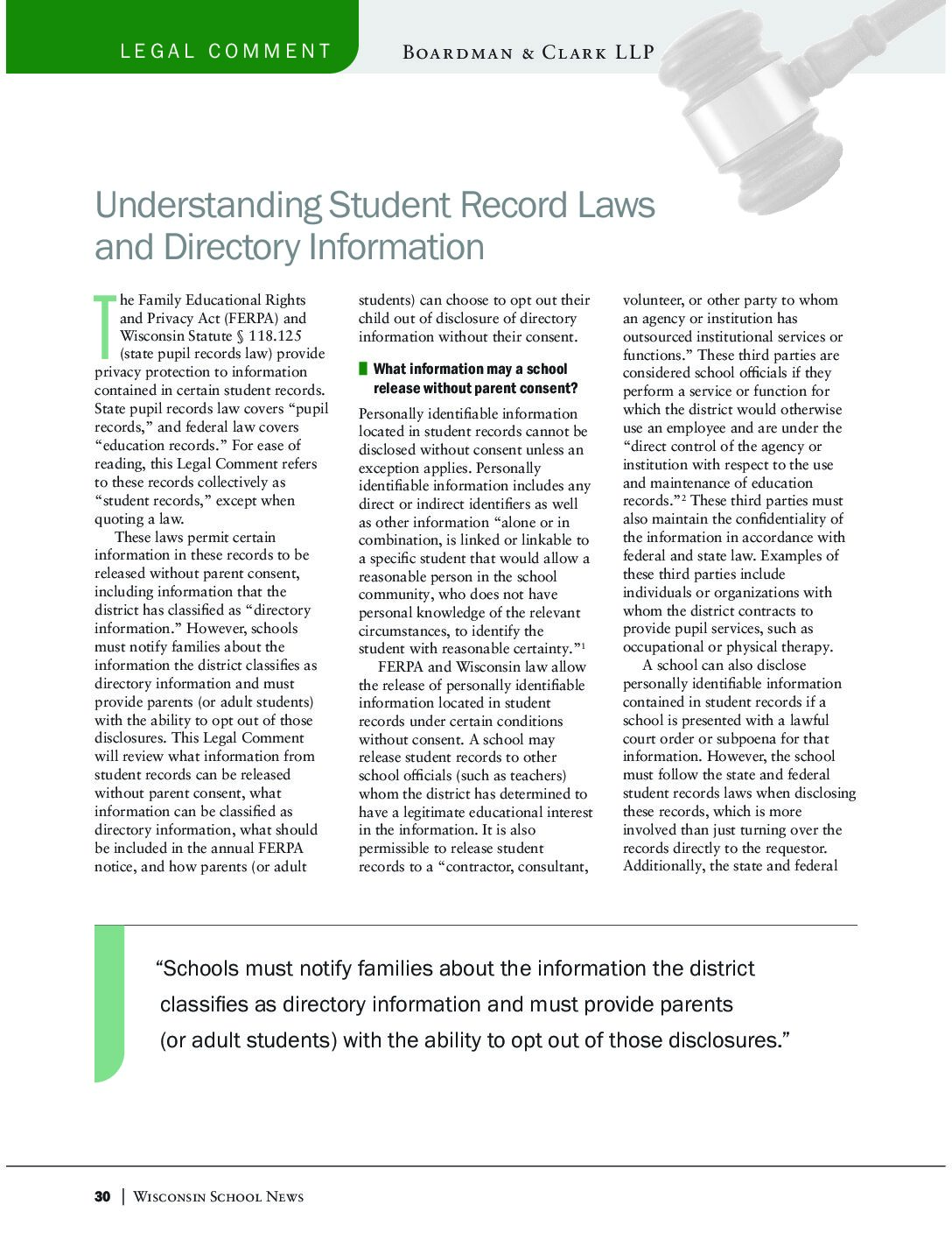 Understanding Student Record Laws - Wisconsin Association of School Boards
