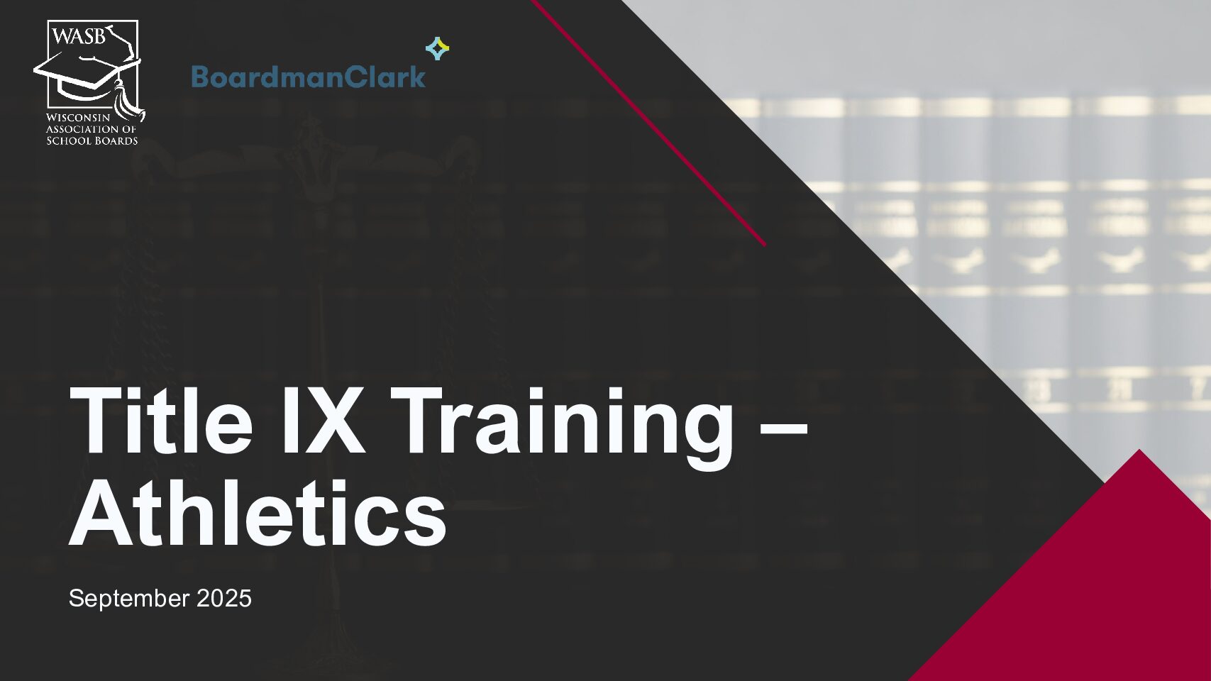 2025 Title IX Athletics Training - Wisconsin Association of School Boards