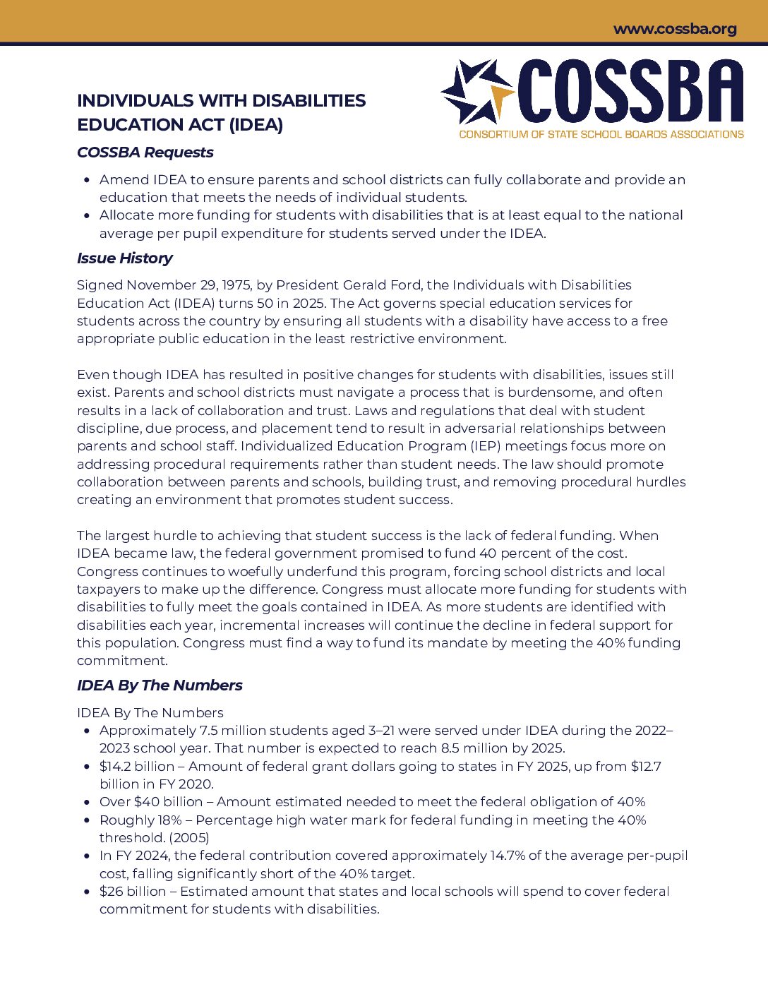 COSSBA IDEA | Wisconsin Association of School Boards