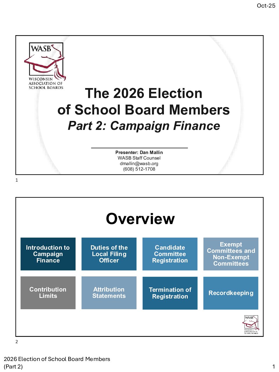 2026 Election Webinar Part 2, Sections 3 And 4 - Wisconsin Association ...